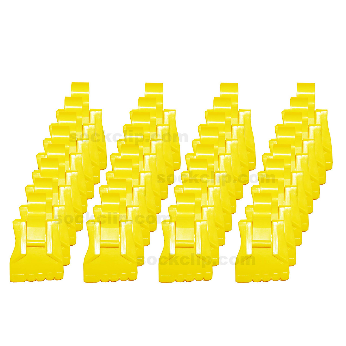 The Amazing Sock Clip Sock Holder, 32 Clips, Yellow, Made in U.S.A.