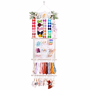 OOSAKU Headbands Holder for Girls Baby Hair Accessories Organizer Storage Wall Hanging Decor for Toddler Girls Room Wall Door Closet Hair Bows Organizer (fdzlq-5)