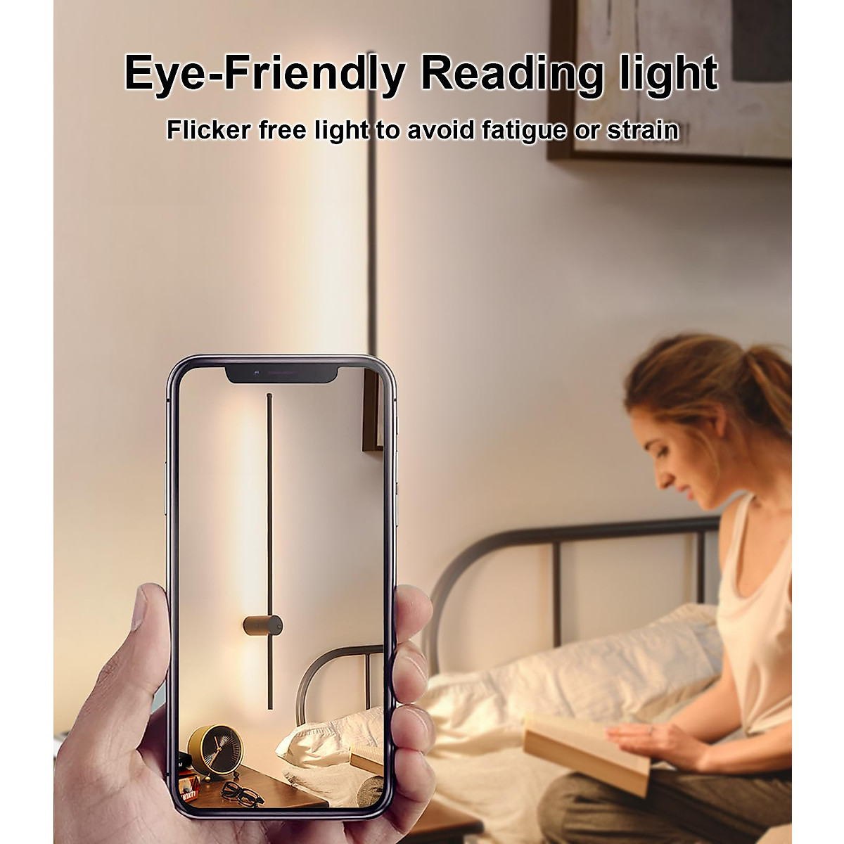 Battery Operated Wall Sconces with Remote Control, USB Rechargeable Wall Sconce Set of Two, Dimmable LED Wall Lights Indoor, 360° Rotate Cordless Wall Lamp for Living Room Bedroom Hallway, Black, 40In