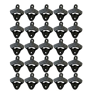 25 Cast Iron Wall Mounted Rustic Vintage Style Bottle Openers Open Here