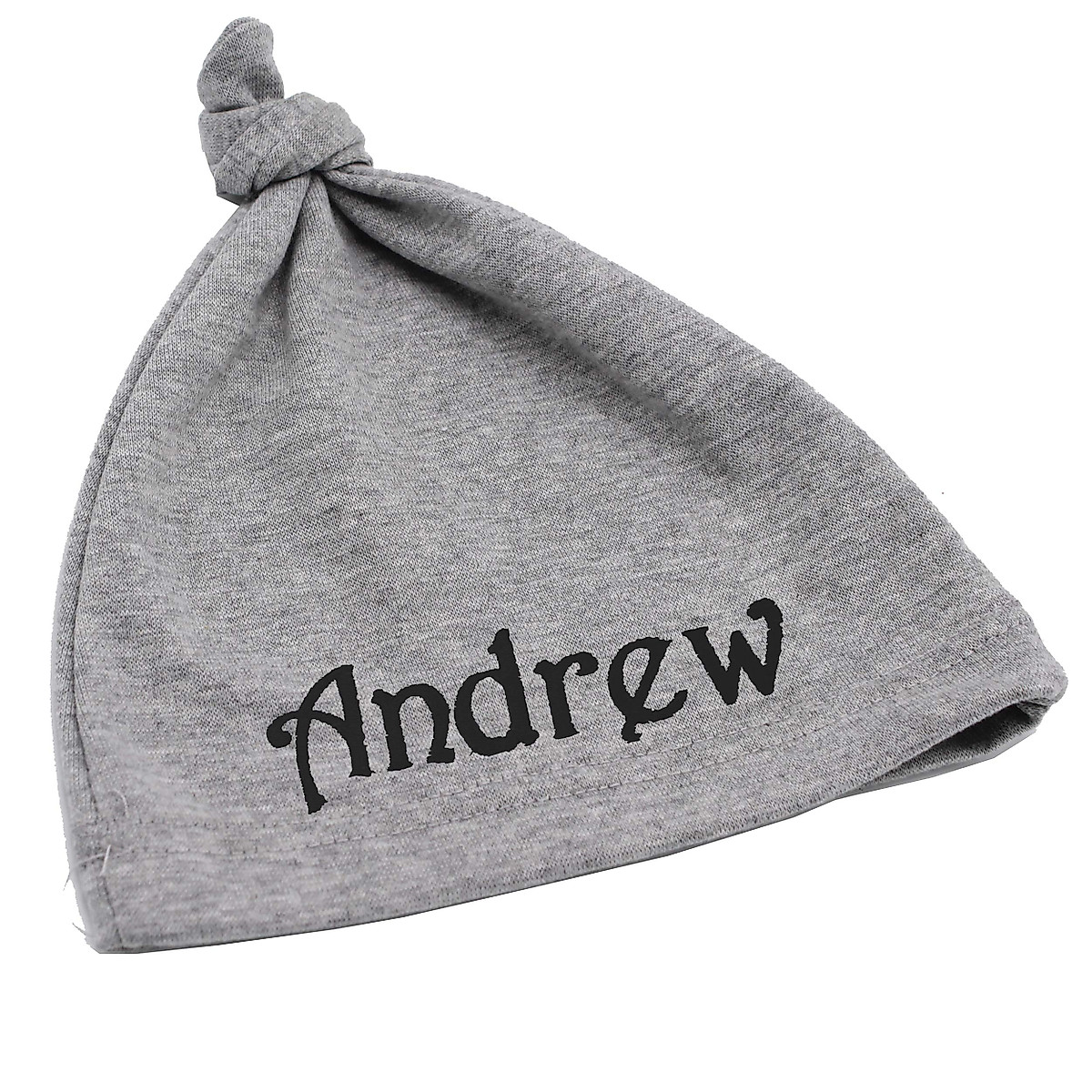 Custom Embroidered Baby Boy Girl Beanie Hat, Personalized Keepsake for Newborn, Customized Infant Gift for Baby Showers, New Parents (Grey)