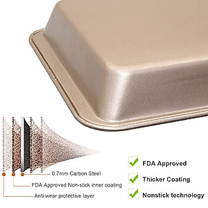 WSNB Brownie Pan, 18 Pre-Slicer Carbon Steel Baking Pans, Brownie Cutter, Brownie Tray with Oil Brush, Pre-Cut Square Molds for Oven Baking Cupcakes, Fudge & Chocolate 12 X 8 X 2 inches