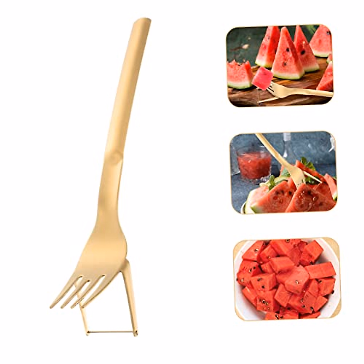 TENDYCOCO 5pcs Watermelon Fork Multipurpose Vegetable Slicer Watermelon Multitools Tasting Forks Multipurpose Slicer Watermelon Cutter Mutitool Peeler Stainless Steel Cut into Pieces