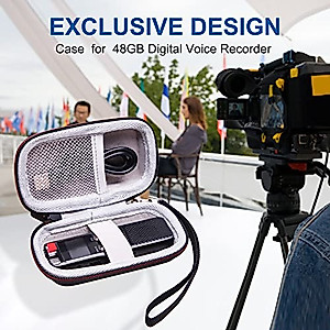 LTGEM EVA Hard Storage Case for48GB/72GB/16GB/32GB & Sony ICD-PX370/PX470/UX570 Digital Voice Recorder Voice Activated Recorder - Travel Protective Carrying Bag (Case Only!)