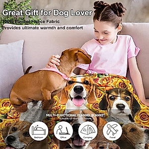 Beagle Dog Fleece Blanket,Super Soft Dogs Flannel Blanket Throw,Beagle Gift for Women Kid Girls,Gift for Dog Lover,Dog Mom Gift,40"x50"