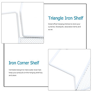 Housoutil 2PCS Corner Wall Shelf,Office Cubicle Floating Corner Shelf, Iron Desk Sundries Storage Rack Office Cubicles Hanging Corner Shelf Corner Hanging Shelf (White)