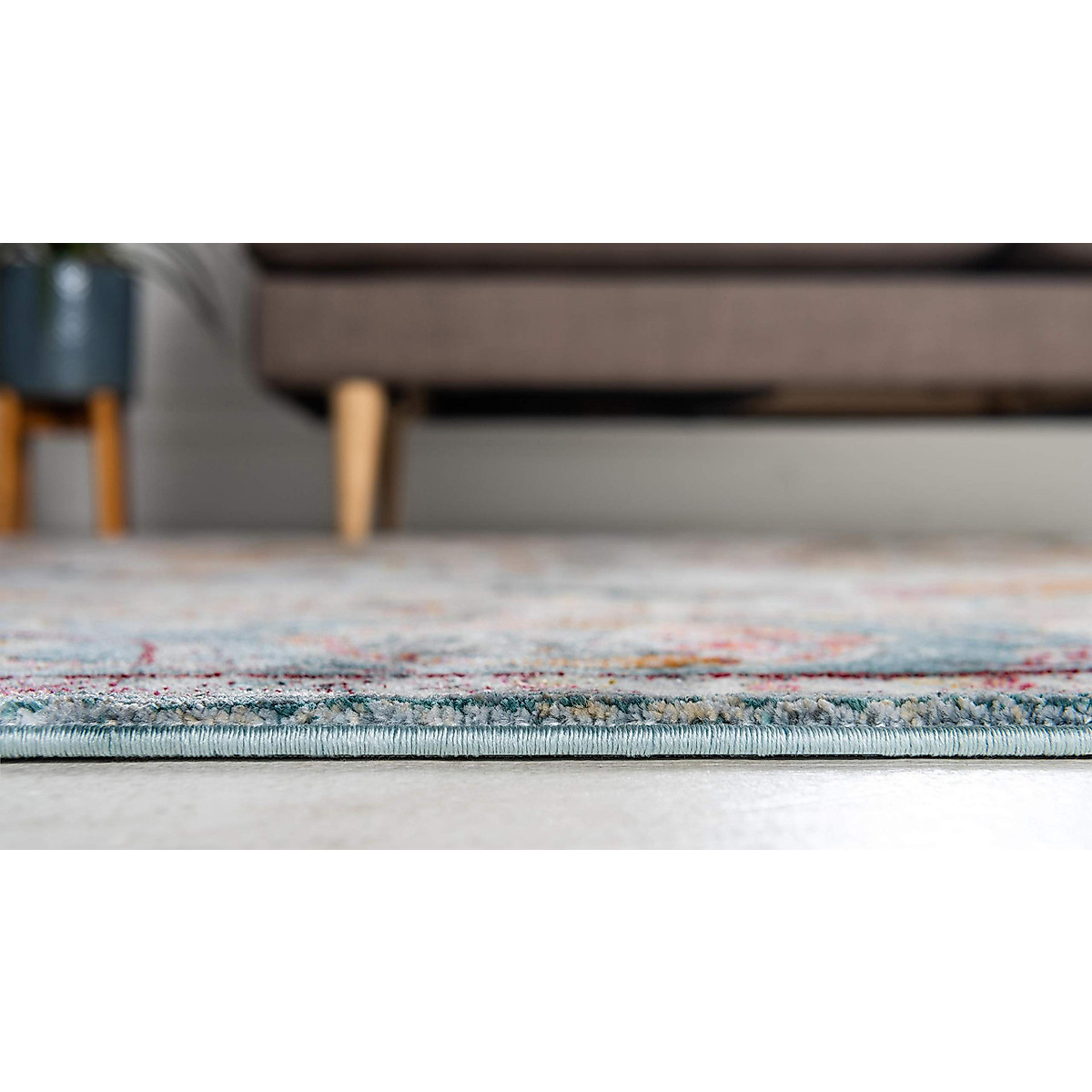 Unique Loom Baracoa Collection Area Rug - Rumba (2' 2" x 3' 1" Rectangle, Light Blue/ Cream)