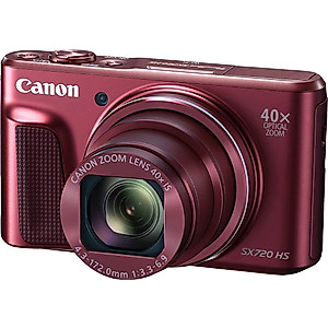 Canon PowerShot SX720 HS 20.3 MP Wi-Fi Digital Camera with 40x Optical Zoom & HD 1080p Video (Red) 11 Piece Value Bundle