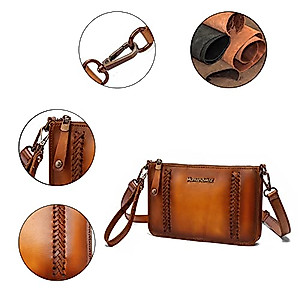 Montana West Crossbody Bags for Women Genuine Leather Cell Phone Purse Wallet Shoulder Bag Travel Purse MWG01-9063BR