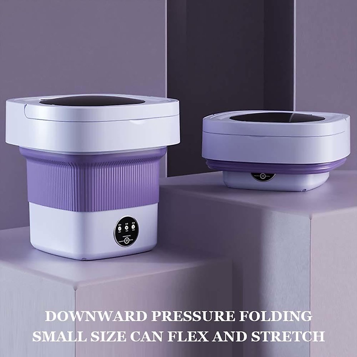 JCAKES Mini Portable Washing Machine，Foldable Washing Machine，Small Washing Machine，6.5L Washing Machine with Drying Drum, 3 Modes Touch Timer Washing Machine，for Socks, Baby Clothes, Underwear