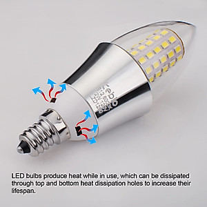 tebio E12 Base LED Bulbs, Daylight 6000K Candelabra led Light Bulbs, Corn led Bulbs 100 watt Equivalent 8 Pack, Non-Dimmable, UL Listed, 1200 Lumens, Cool White Light Bulbs