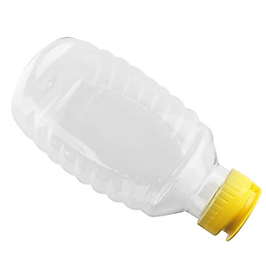 JCBIZ 6pcs Clear Squeeze Honey Bottle Honey Container Dispenser 154x78mm Portable Food Packaging PET Sealed Can for Liquid Products