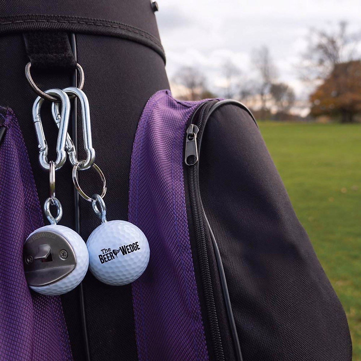 Golf Ball Bottle Opener, Beer Bottle Opener Made from a Real Golf ball, Bottle Opener KeyChain & Carabiner Bottle Opener - The BeerWedge - Cool Gadget for Teens, Present for Men, & Main Beer Accessory