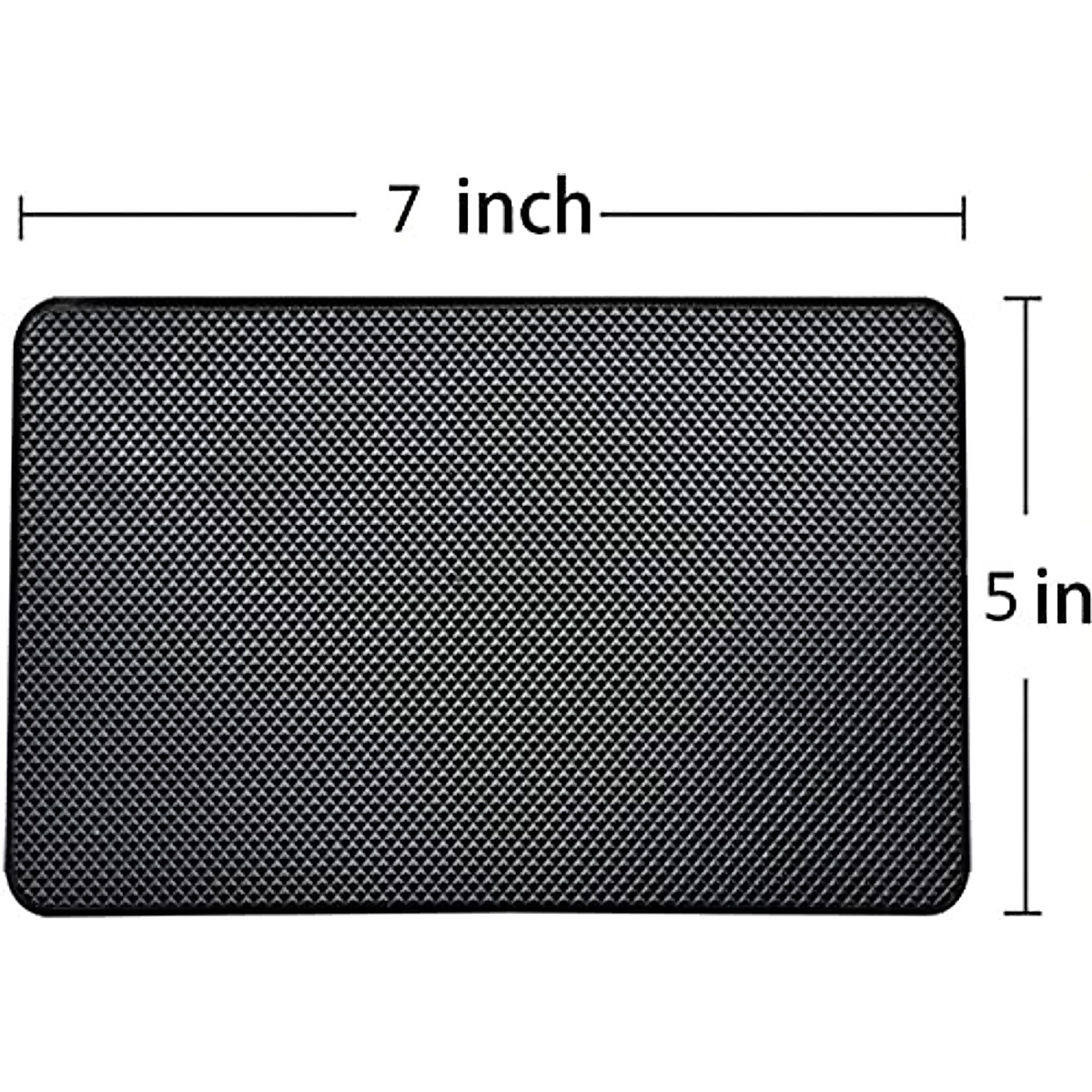 Limoly Anti Slip Mat, Non-Slip Rubber Pad 7 x 5, Universal Anti-Slip Car Dash Sticky Mat for Phones Sunglasses Keys GPS Electronic Devices (Black/Grid)