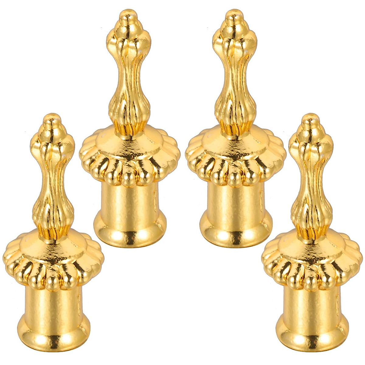 Beaupretty Gold Knobs Lamp Finial Cap Replacement 4pcs Gold Metal Knob Lamp Shade Finial Decoration Lamp Finials Lighting Accessories for Chandelier Table Floor Lamp Crystal Table Lamp