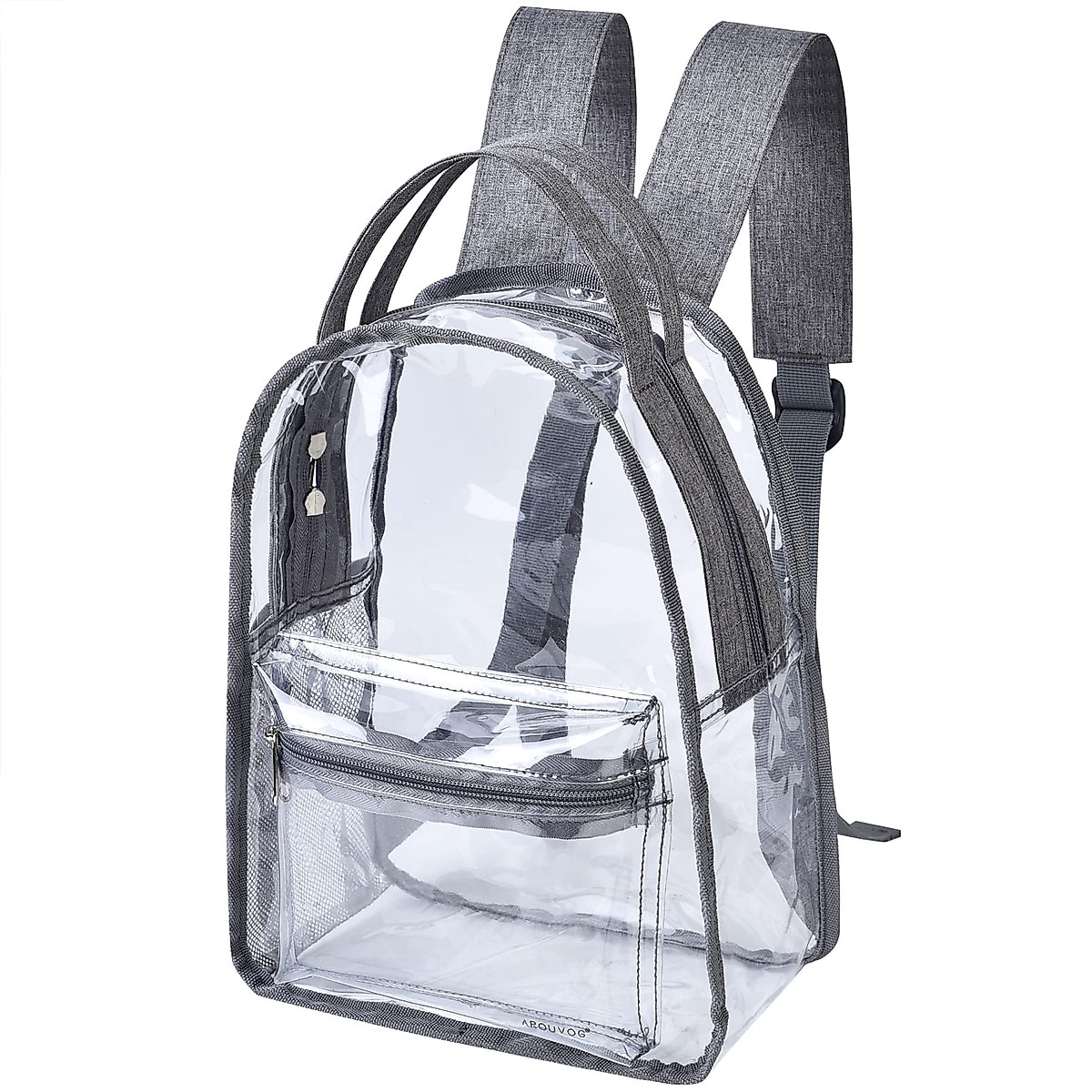Mini Clear Backpack for Stadium, See Through bag small Backpacks Transparent for Sports,Stadium,Security Travel(Grey) Mini Size 12"x 8.5"x 4.7"
