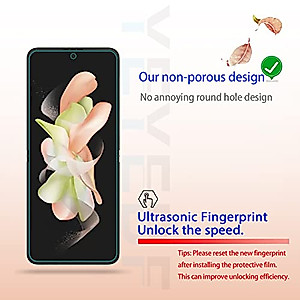 Galaxy Z Flip 4 5G Screen Protector + Camera Lens Protectors By YEYEBF, [2+2 Pack] Full Coverage Screen Protector for Galaxy Z Flip 4 [Case-Friendly][Anti-Shatter][3D Glass]