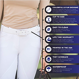 C4 BELTS - Classic Equestrian Belt - Horseback Riding Apparel Belt - Designed and Printed in the USA - Cut to Fit