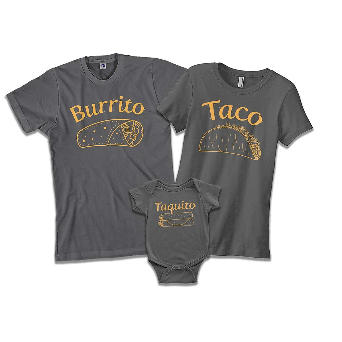 Threadrock Taquito | Baby Son or Daughter Infant Bodysuit | 6 Months, Charcoal