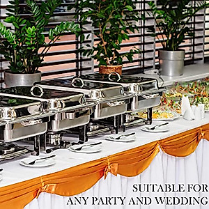 2 Pack 8 Quart Chafing Dish Buffet Set Half Size Stainless Steel Chafing Dishes Silver Rectangular Catering Chafer Warmer with Food Tray Lid and Fuel Holder for Wedding Party Banquet Catering Events