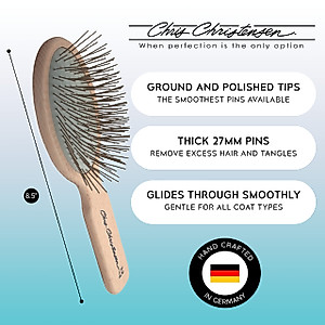 Chris Christensen Brush & Comb Bundle - Big K Slicker Brush + 000 7.5 in Greyhound Style Fine/Coarse Comb + 27mm Original Series Brush, Groom Like a Professional, Made in USA