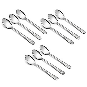 9-Piece Stainless Steel Kids Spoons, HaWare Toddler Flatware, Kids Silverware Preschooler Utensils, Baby Spoons for Self Feeding, Mini Cutlery Set for Home Kitchen School, Healthy and Dishwasher Safe