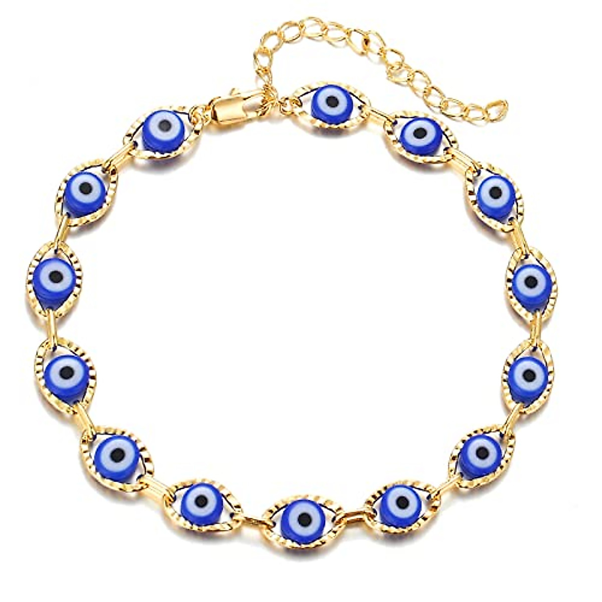 choice of all Evil Eye Bracelet for Women,14K Gold Plated Turkish Blue Eye Chain Bracelets for s Christmas (Blue)