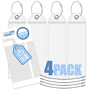 Disney Cruise Luggage Tag Holder by Cruise On [4 Pack] for All Disney Cruise Line DCL Ships Dream, Fantasy, Magic, Wonder, Wish, Treasure, Adventure & Destiny in 2025 & 2026