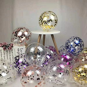 MYZSBRDM Blue Confetti Balloons,50 Pack Blue Confetti Balloons,12 inch Blue Confetti Balloons,Clear Balloons With Blue Confetti Inside,for Wedding Wedding Baby Shower Wedding Party Decoration.