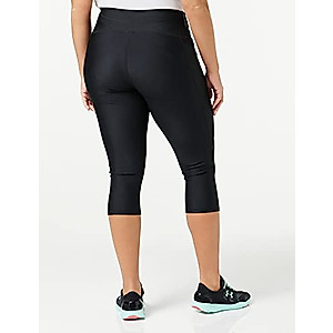 Under Armour Women's HeatGear Armour High Waisted Pocketed No-Slip Capri Leggings , Black (001)/White , X-Large
