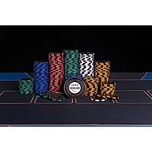 PLAYWUS Clay Poker Chips Set, Professional Poker Set with 300 Pcs 13 Gram Blank Chips, Cards, and Dice, Poker Set Aluminum Alloy Case for Texas Holdem, Blackjack Gambling