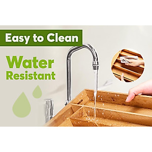 Nature Gear Kitchen Drawer Organizer - 9 Section Expandable Bamboo Storage for Flatware - Housewares - Bath & Vanity - Tool Utility Caddy Adjustable Tray