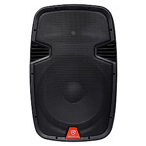 Rockville RAM15BT 15" Rechargable Powered 800W PA Speaker+2 Mics+Bluetooth+Stand