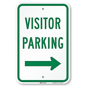 SmartSign - K-1921-EG-12x18-D2 "Visitor Parking" Sign with Right Arrow | 12" x 18" 3M Engineer Grade Reflective Aluminum