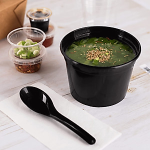 Karat U2015B Med-Heavy Weight Asian Soup Spoon - Black -1,000 ct