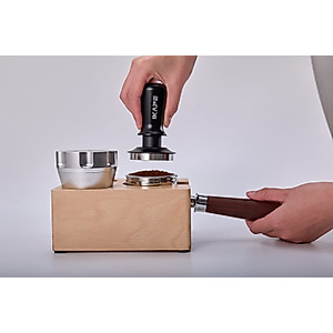 IKAPE 53.3mm Espresso Tamper, Premium Barista Coffee Tamper with Calibrated Spring Loaded, 100% Flat Stainless Steel Base Tamper Fits for Breville Series 54mm Portafilter Basket