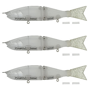 3PCS Unpainted Lure Blanks 51.74g 17.6cm with Free 7mm Eye Crankbait Simulation Blank Body Clear Hard Baits Trout Salmon Minnow Lure Popper Lures Topwater Freshwater 8085