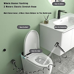 Handheld Bidet Sprayer for Toilet, Cloth Diaper Sprayer Set with 1-In-2-Out Dual Control Valve and Magnetic Base, Hand Shower Bidet Attachment for Washing Machine and Toilet (Chrome)