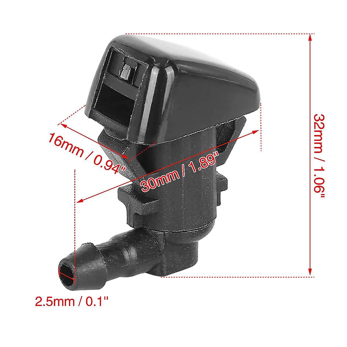 X AUTOHAUX 2pcs BT4Z-17603-A Windshield Washer Nozzle Jet Spray Single Hole for Ford Edge 2011-2015 for Lincoln MKX 2011-2015