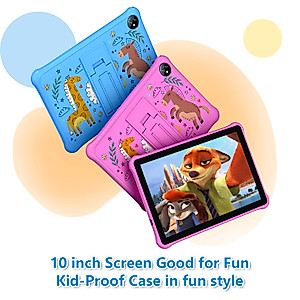 Blackview Kids Tablet Android 12 Tablet Tab A7 Kids 10.1 inch Tablets 64GB ROM 1TB Expand 6580mAh Toddler Tablet Bluetooth IPS HD+ Display Parental Control Educational Games Blue