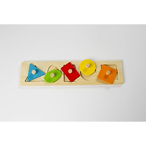 Fat Brain Toys Let's Learn Shapes! Wooden Puzzle - Classic Shape-Sorting for Preschoolers