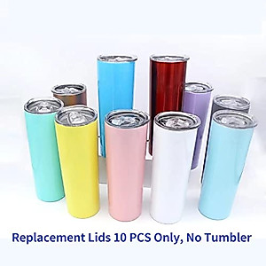 20 oz Skinny Tumbler Replacement Lids 10 Pack, HeyMoly Plastic Splash Resistant Lids Covers Spill Proof for Skinny Tumbler Lid 20 oz, Clear Cup Covers for 2.76 Inch Mouth Tumbler Cooler 10 Pack