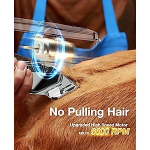 oneisall Dog Clippers for Grooming for Thick Heavy Coats/Low Noise Rechargeable Waterproof Cordless Pet Shaver with Stainless Steel Blade for Dogs and Animals