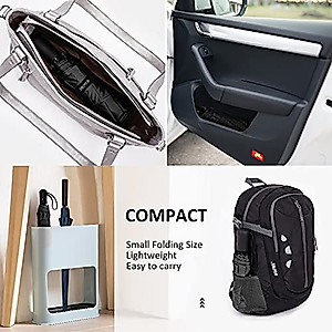 G4Free 42 Inch Compact Travel Umbrella, Windproof Small Folding Backpack Umbrella for Rain, Auto Open and Close Button(Black)