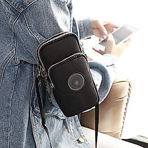 3-Layers Cellphone Pouch Wristlet Purse Waterproof Sports Armband Shoulder Bag Wallet