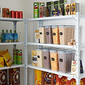 Lifewit 4L(135oz) Cereal Containers Storage with Flip-Top Lids, 4pcs Airtight Food Storage Canister Sets with Label Stickers for Kitchen Pantry Counter Organization, Oats, Flour, Sugar, BPA Free