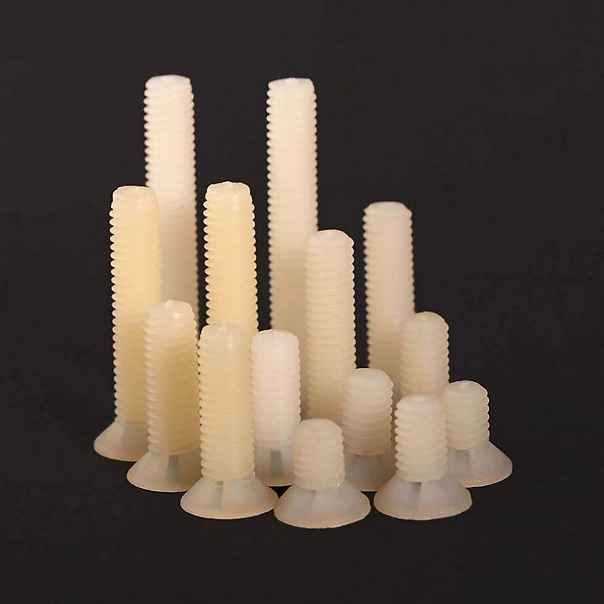 M3 / 3mm Nylon Countersunk Flat Head Phillips Screws Machine Screws White (50Pcs, M3 x 6 mm)