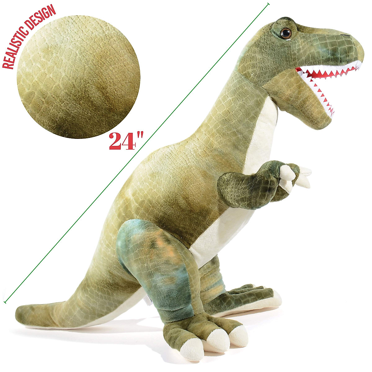 PREXTEX 24" Giant Plush Dinosaur T-Rex Jumbo Cuddly Soft Dinosaur Toys for Kids