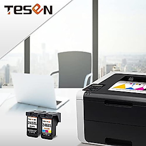 TESEN PG245XL CL246XL Remanufactured Ink Cartridge Replacement for Canon PG-245 XL CL-246 XL Use with Canon PIXMA MX492 MX490 MG2420 MG2520 IP2820 TS202 TS3120 Printer (2 Pack, 1Black+1Color, Combo)