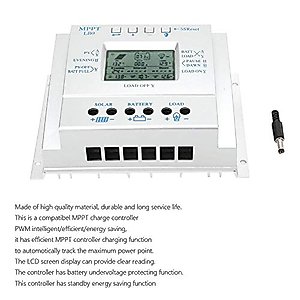 80A Solar Charge Controller, MPPT L-80 LCD Display PWM Photovoltaic Solar MPPT Charge Controller Regulador 12V/24V, Solar Panel Battery Intelligent Regulator